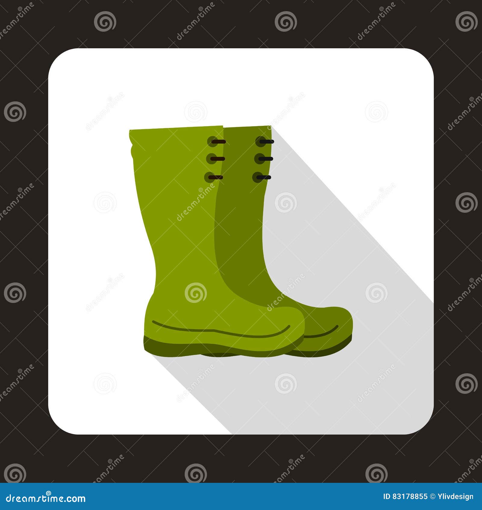 Icône Verte De Bottes En Caoutchouc, Style Plat Illustration de Vecteur ...