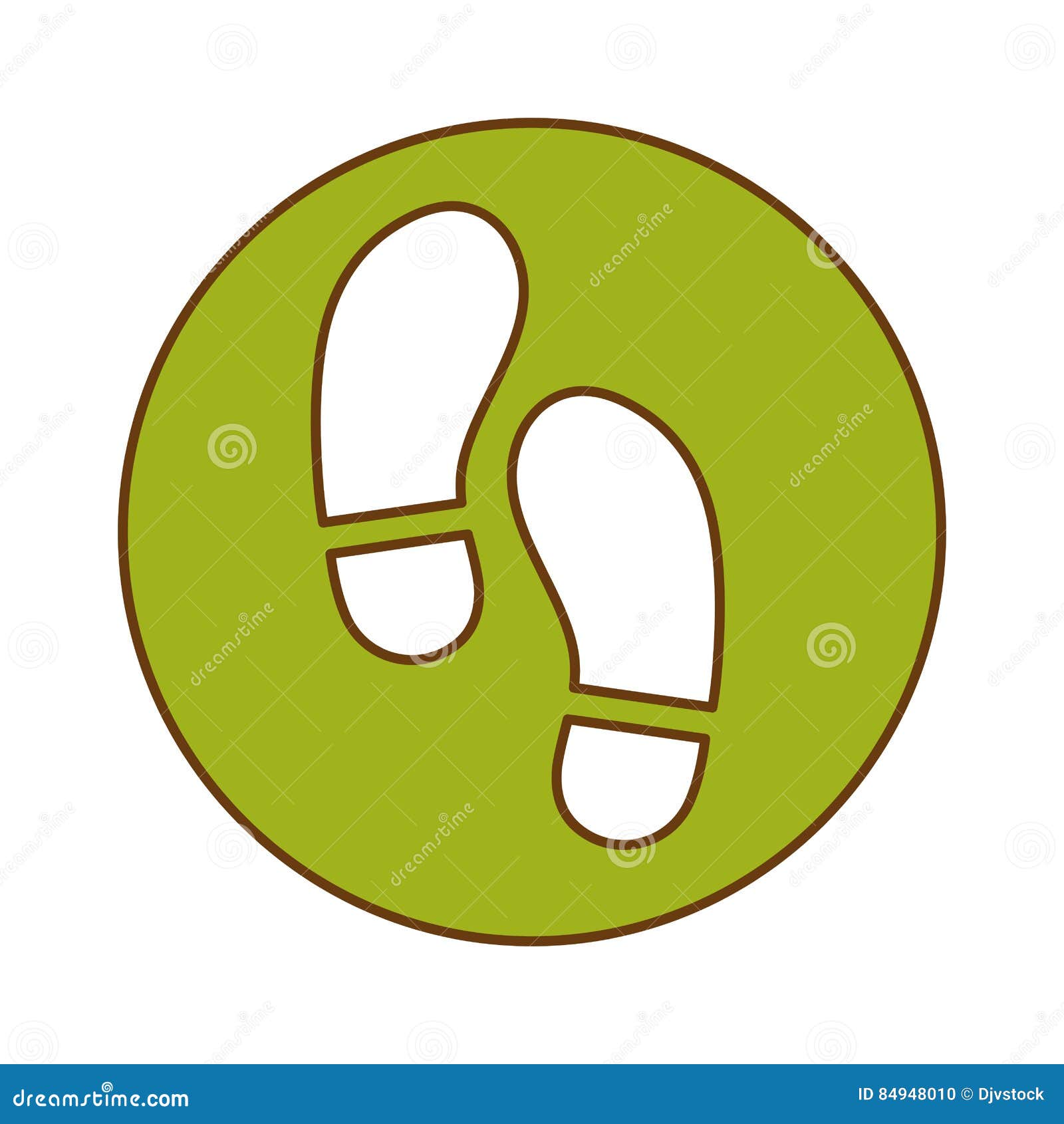 Icône Verte De Bouton D'empreintes De Pas De Symbole Illustration Stock ...
