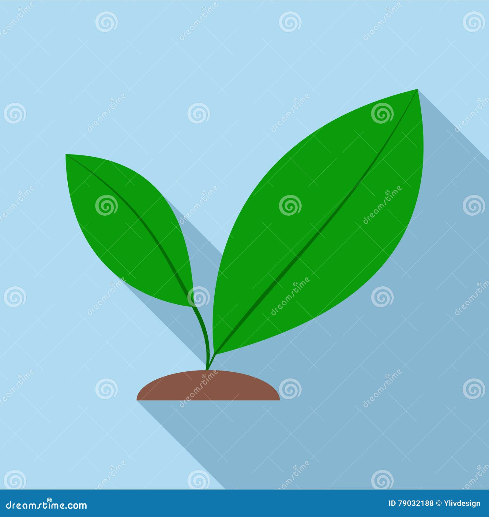 Icône Verte De Pousse, Style Plat Illustration de Vecteur ...