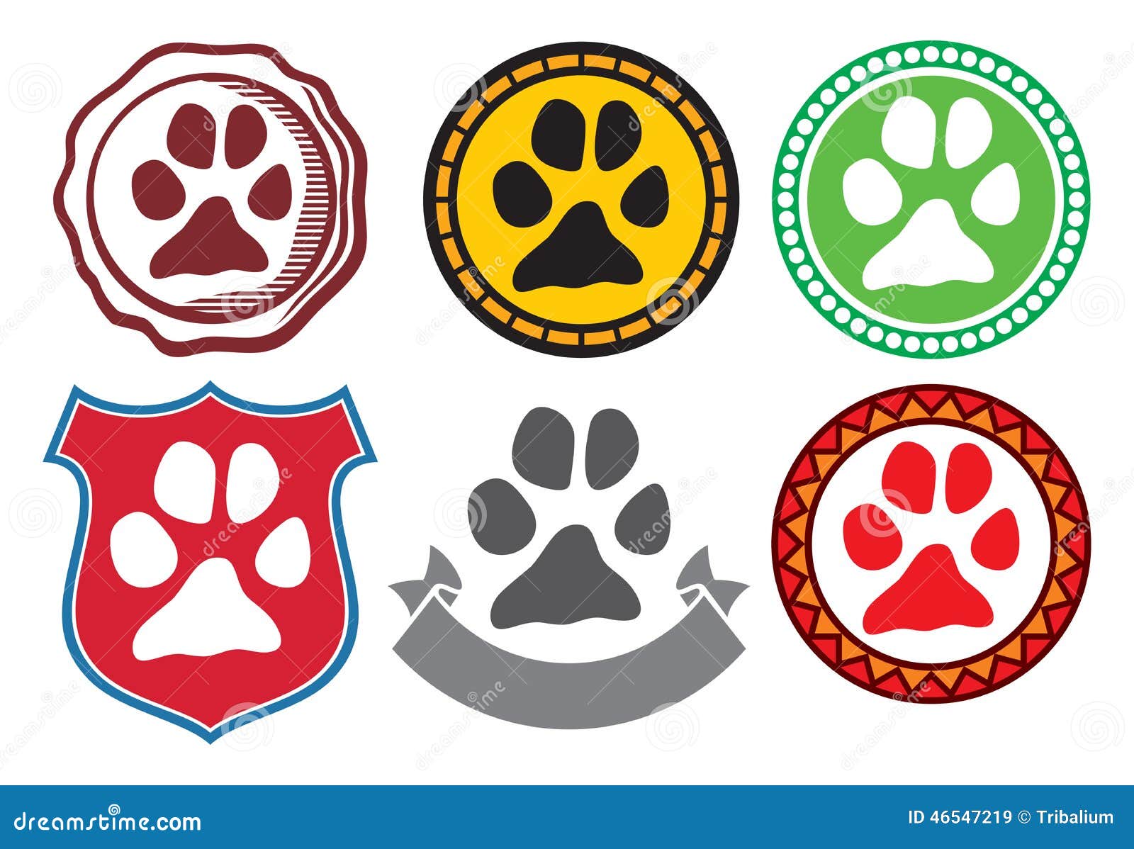 Icônes Animales De Signe De Patte Illustration de Vecteur ...