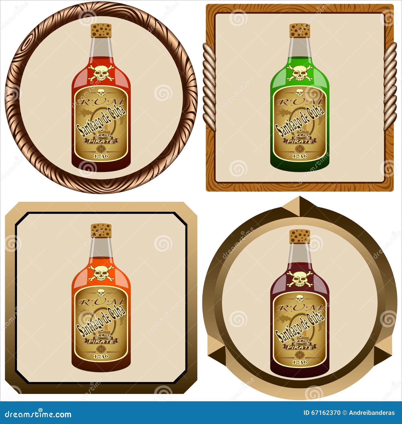 Icônes Avec Le Rhum De Pirate Illustration de Vecteur - Illustration du ...