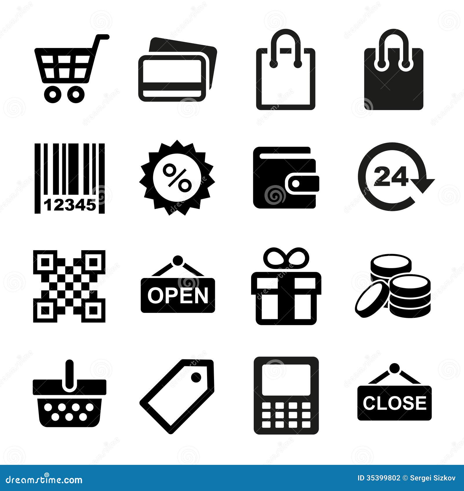 Icônes d'achats réglées illustration de vecteur. Illustration du ...