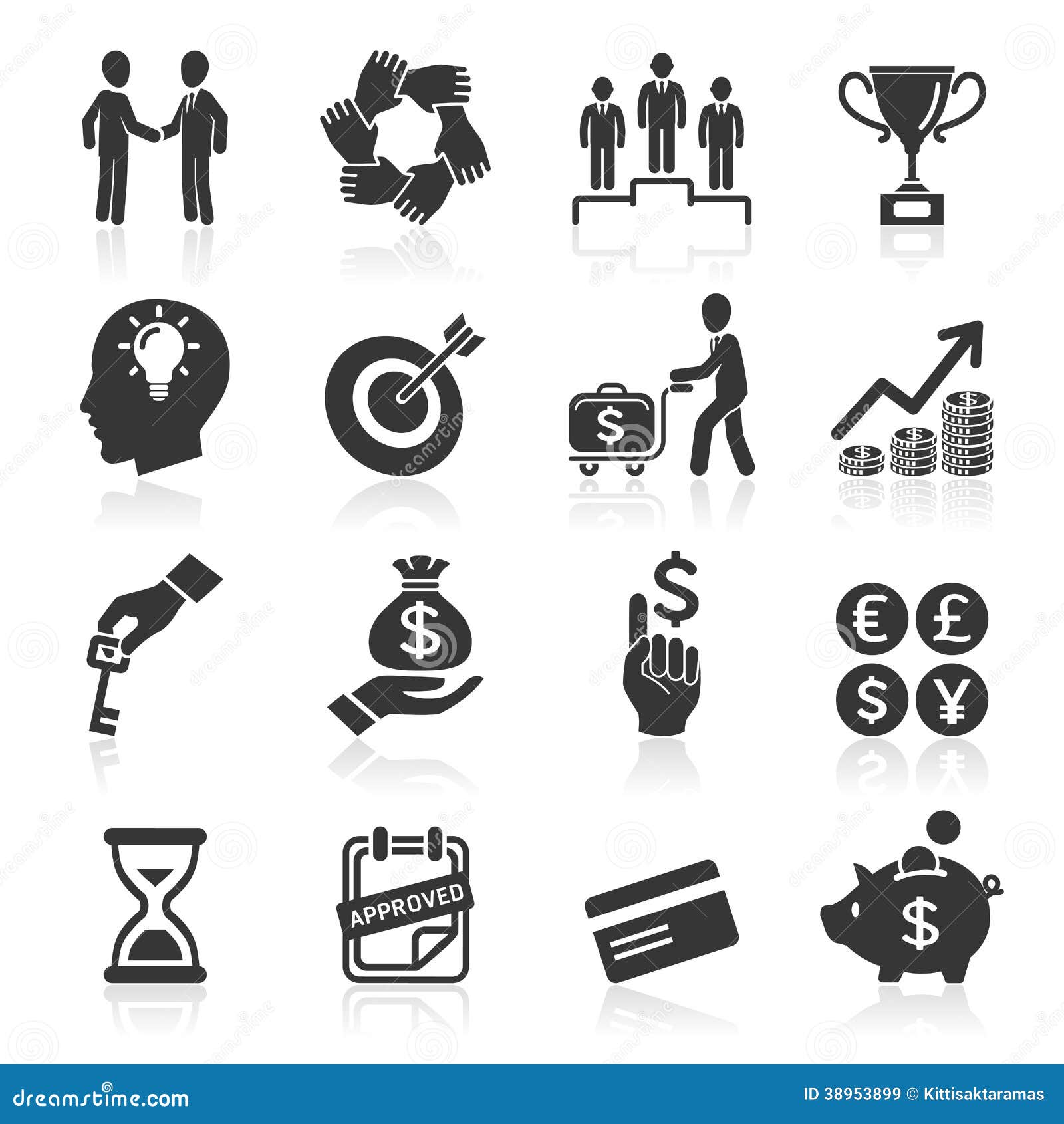 Icônes D'affaires, Gestion Et Ressources Humaines. Illustration de ...