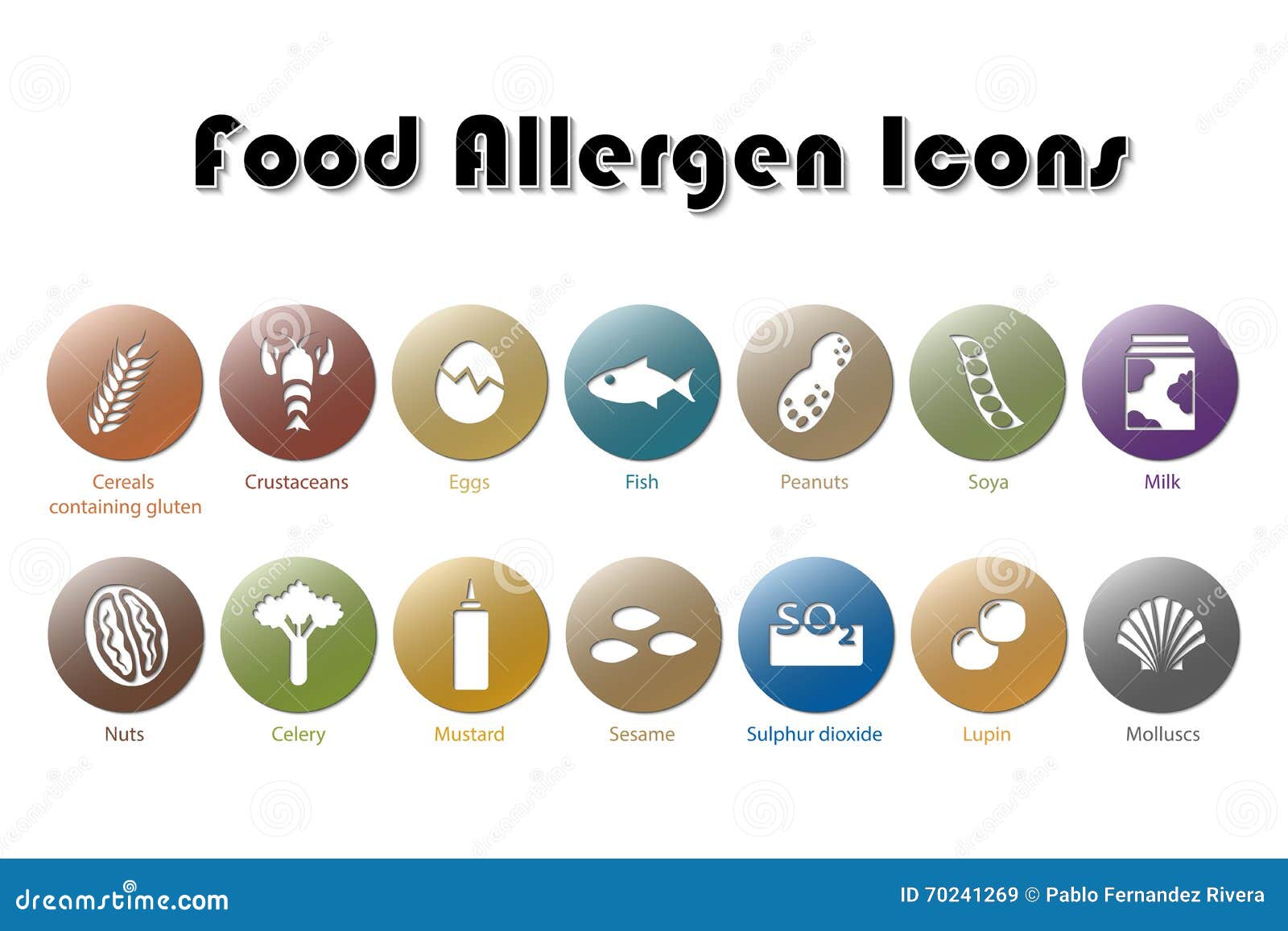 Icônes D'allergène De Nourriture Illustration Stock - Illustration du ...