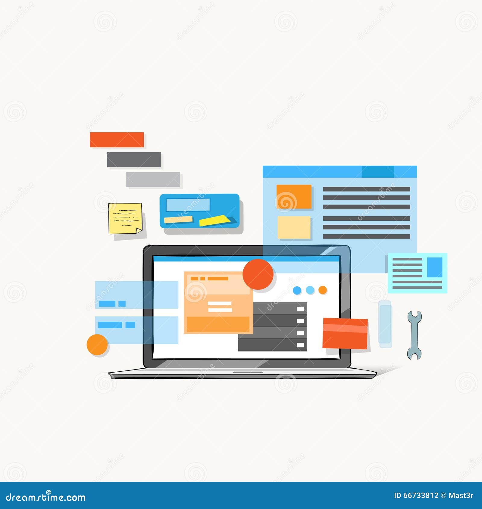 Icônes D'application Informatique D'ordinateur Portable Illustration de ...