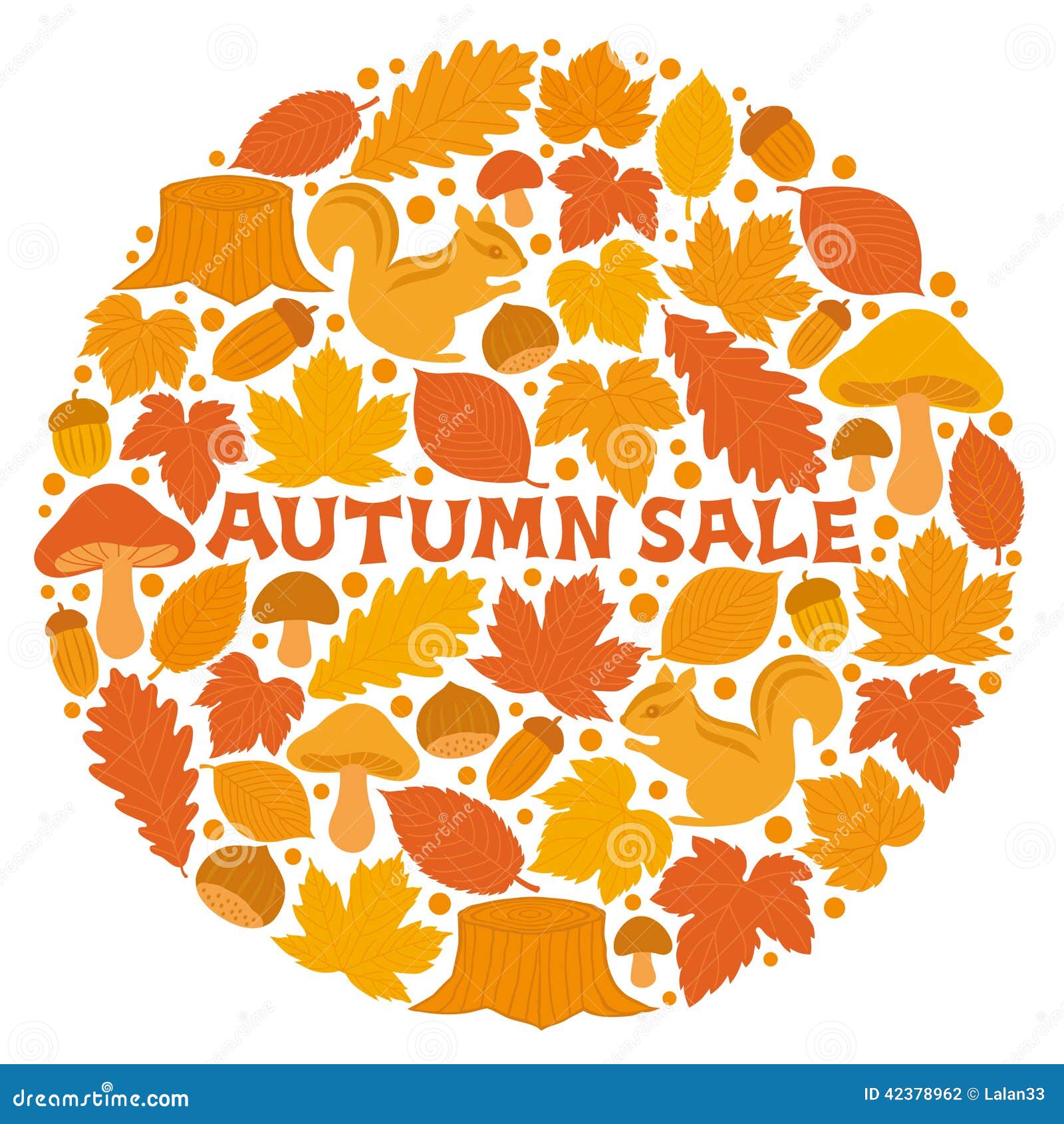 Icônes d'automne en cercle illustration de vecteur. Illustration du ...