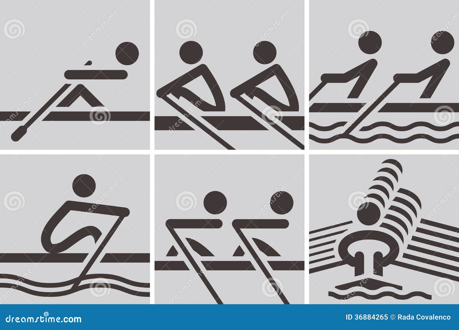 Icônes d'aviron illustration de vecteur. Illustration du cuvette - 36884265