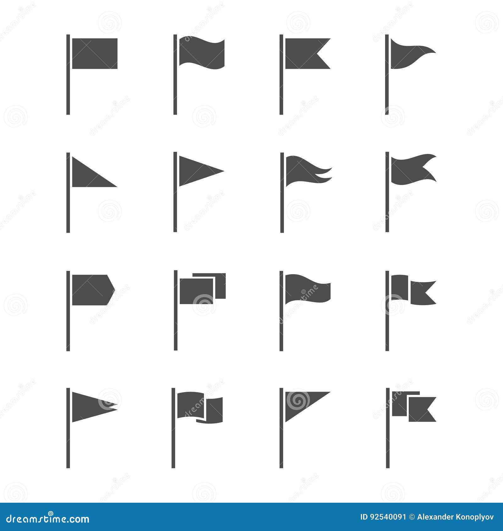 Icônes D'ensemble De Vecteur De Drapeaux Illustration de Vecteur ...