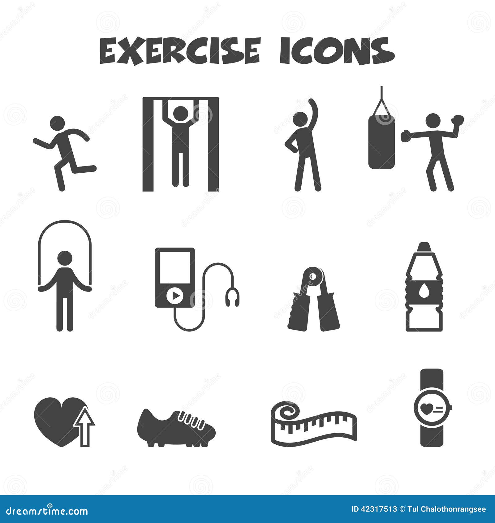 Icônes d'exercice illustration de vecteur. Illustration of noir - 42317513