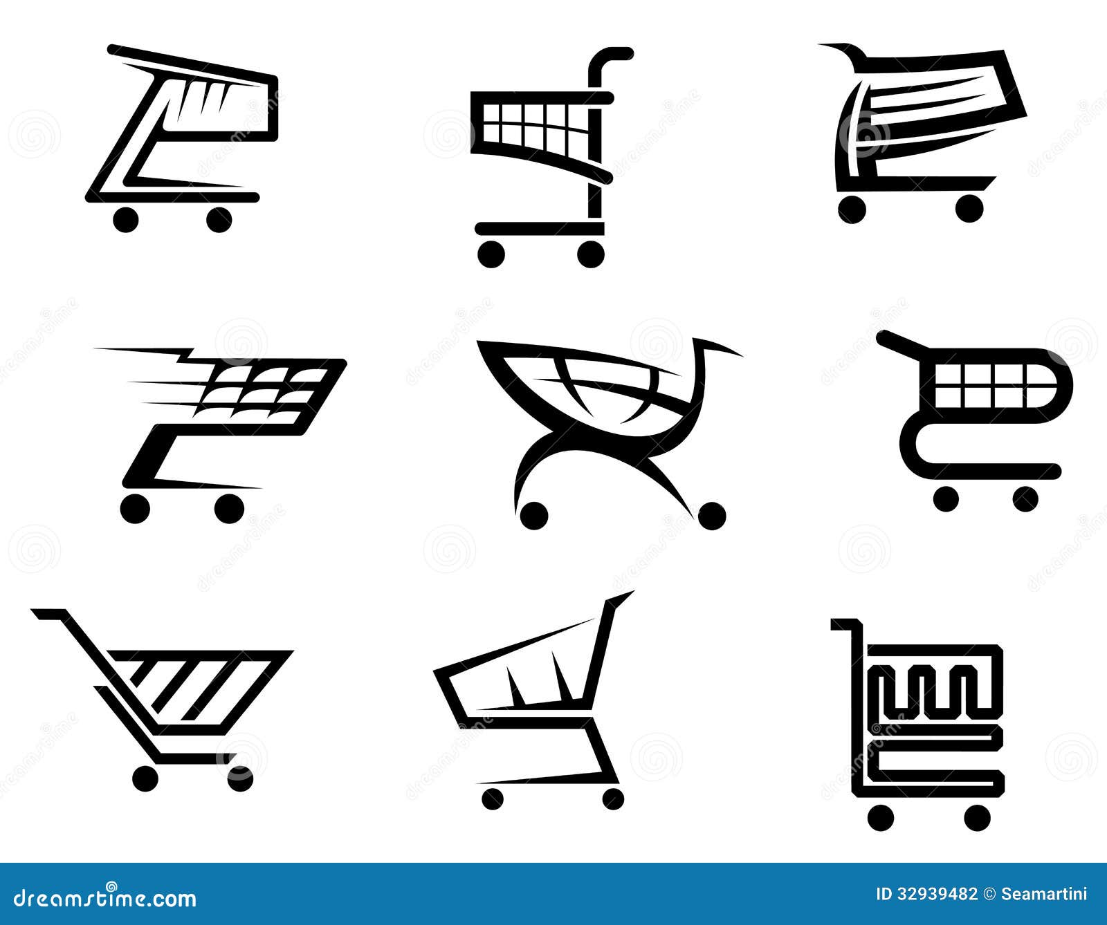 Icônes de caddie illustration de vecteur. Illustration du panier - 32939482