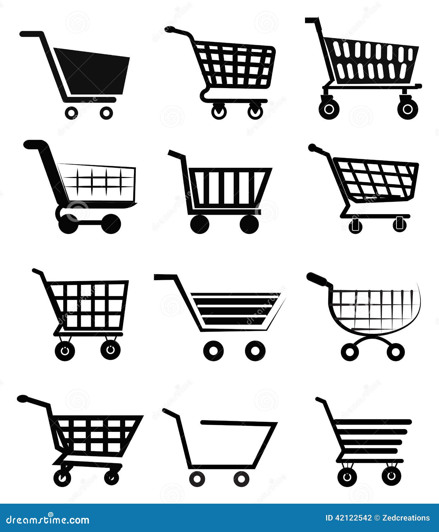Icônes de caddie illustration de vecteur. Illustration du objet - 42122542