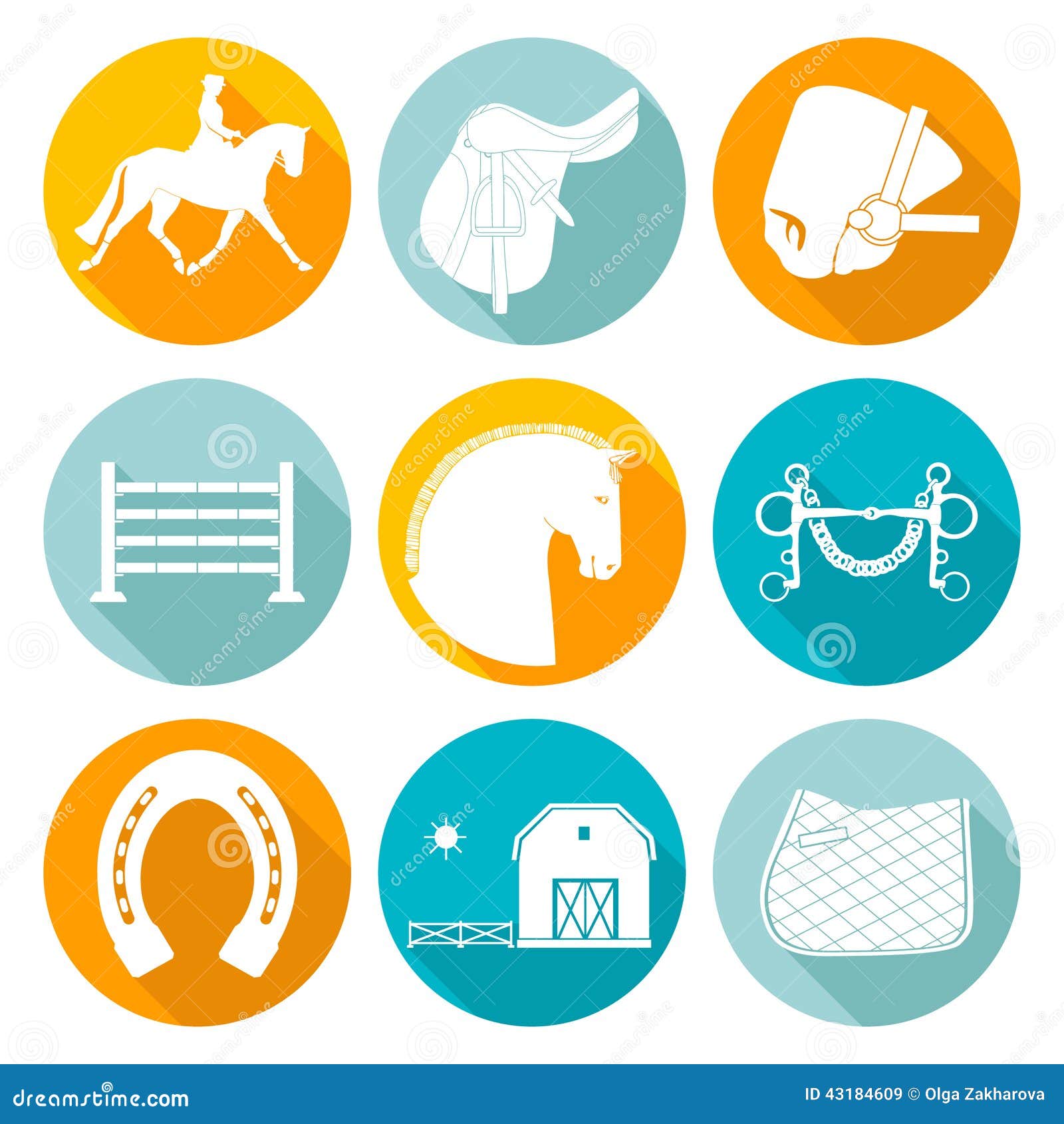 Icônes de cheval illustration stock. Illustration du cheval - 43184609
