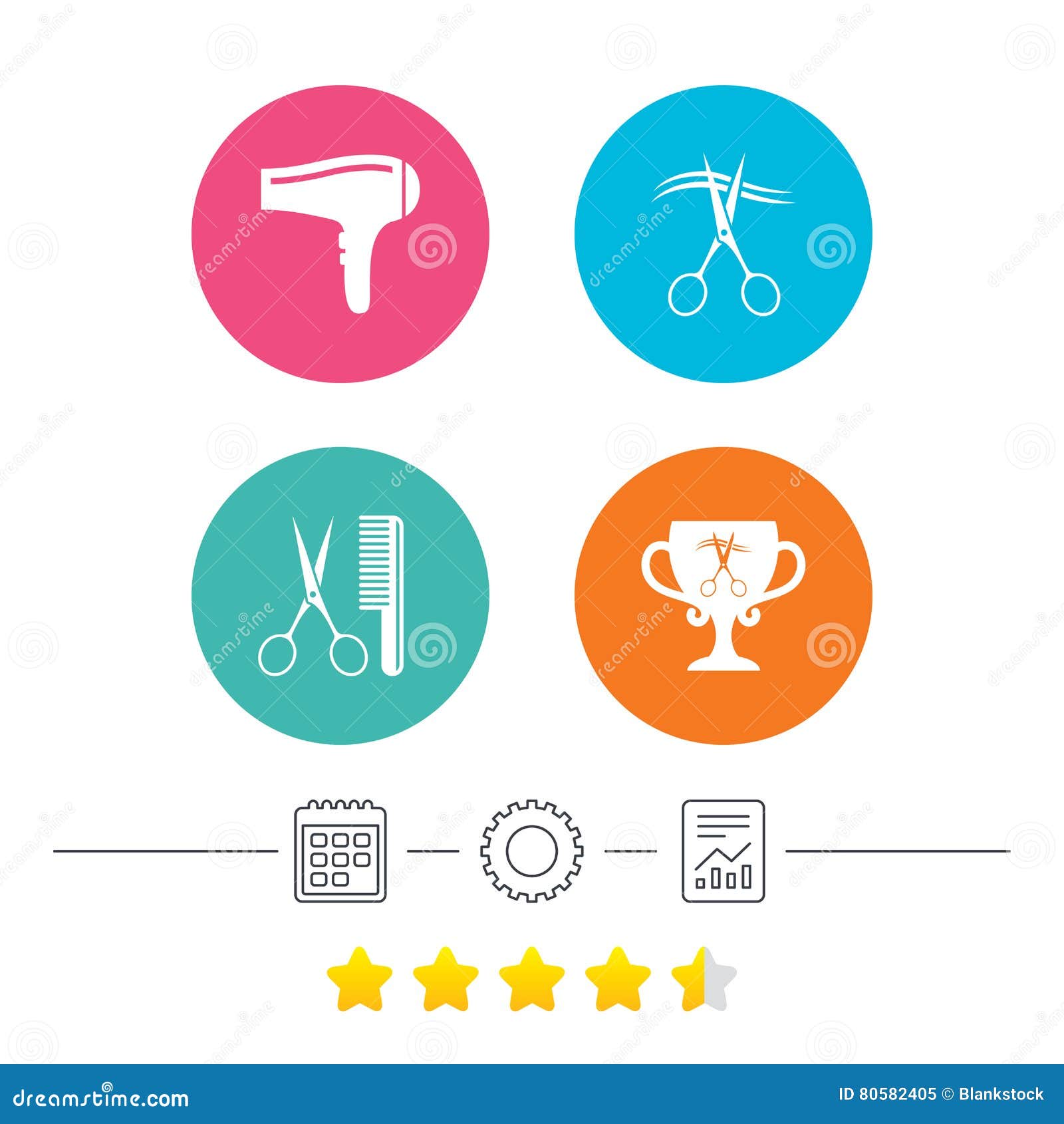 Icônes De Coiffeur Symbole De Cheveux De Coupe De Ciseaux Illustration ...