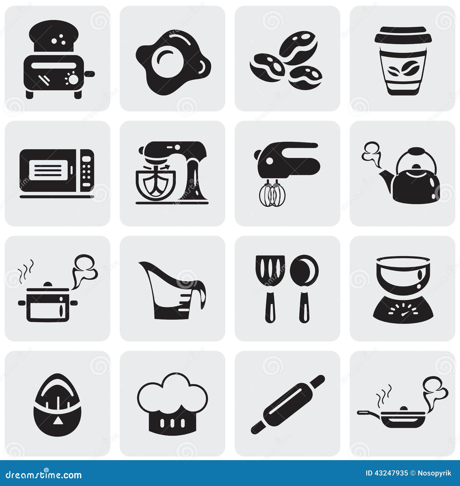 Icônes De Cuisson Et De Cuisine Illustration de Vecteur - Illustration ...