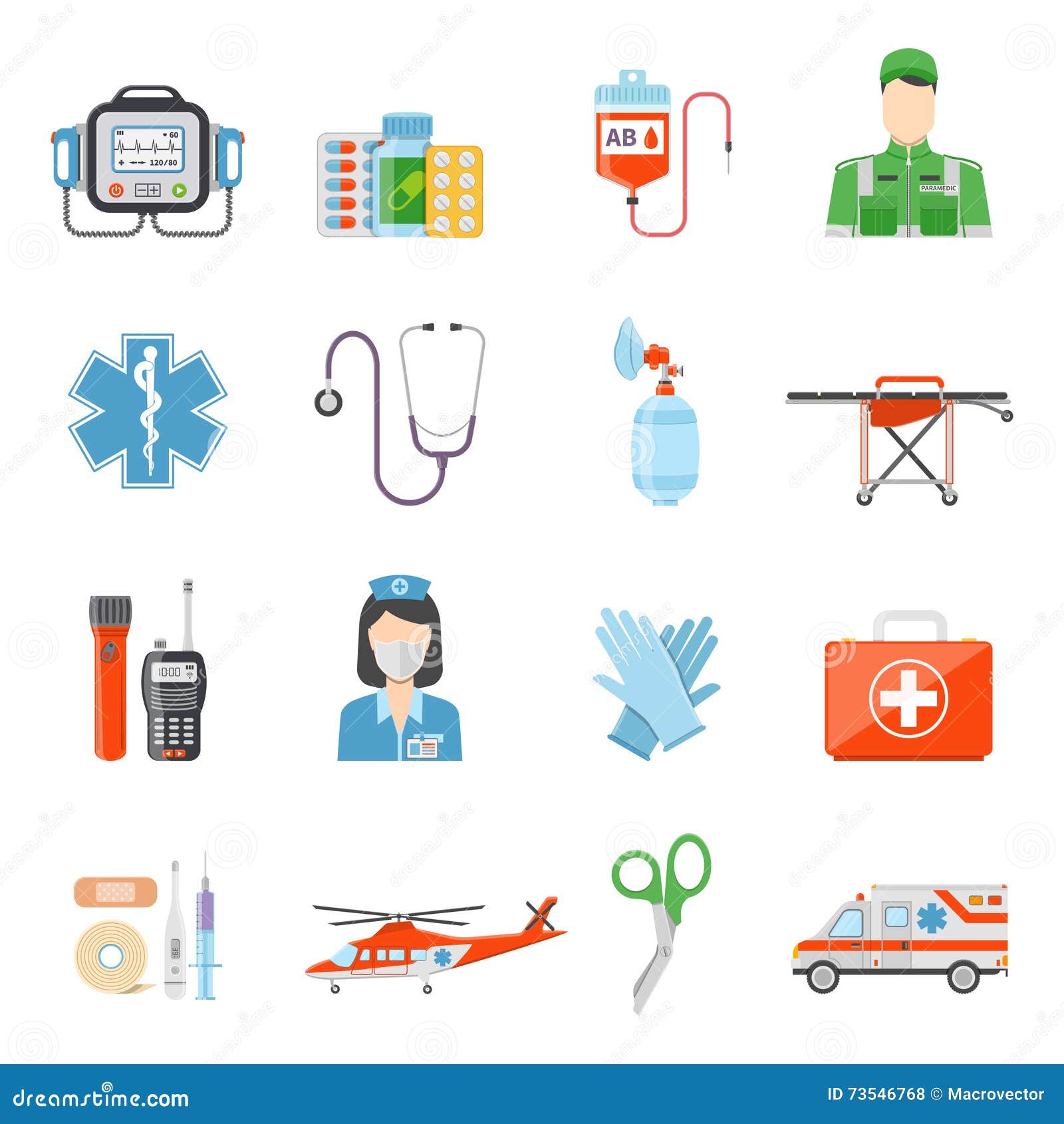 Icônes De Flat Colored Decorative D'infirmier Illustration de Vecteur ...