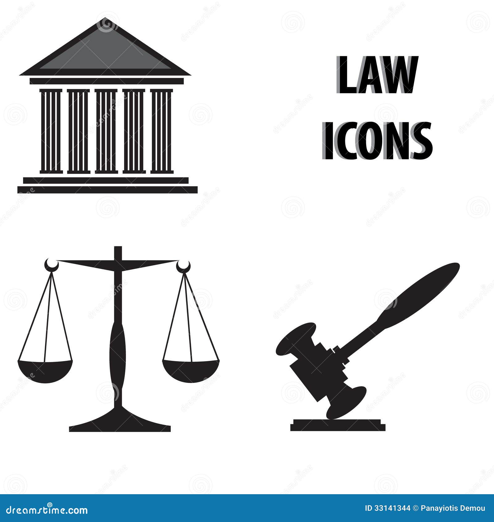 Icônes de loi illustration de vecteur. Illustration du icônes - 33141344