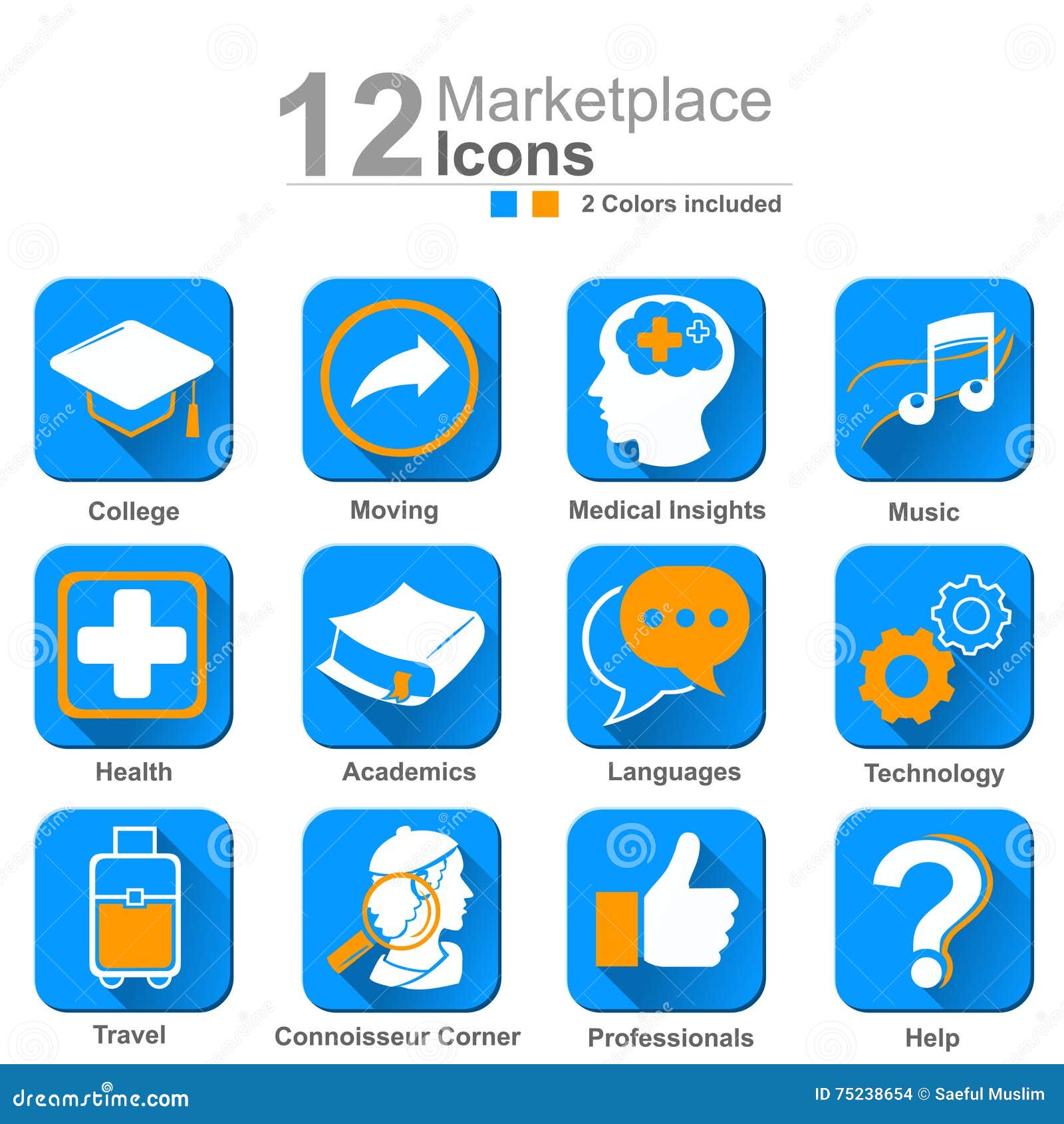 Icônes de marché image stock éditorial. Illustration du contenu - 75238654