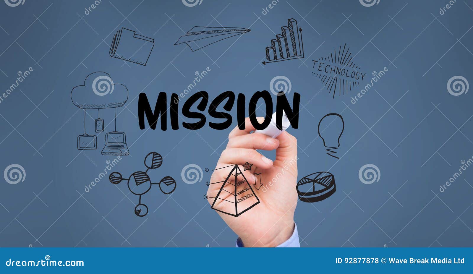 Icônes De Mission De Dessin De Main Illustration Stock - Illustration ...