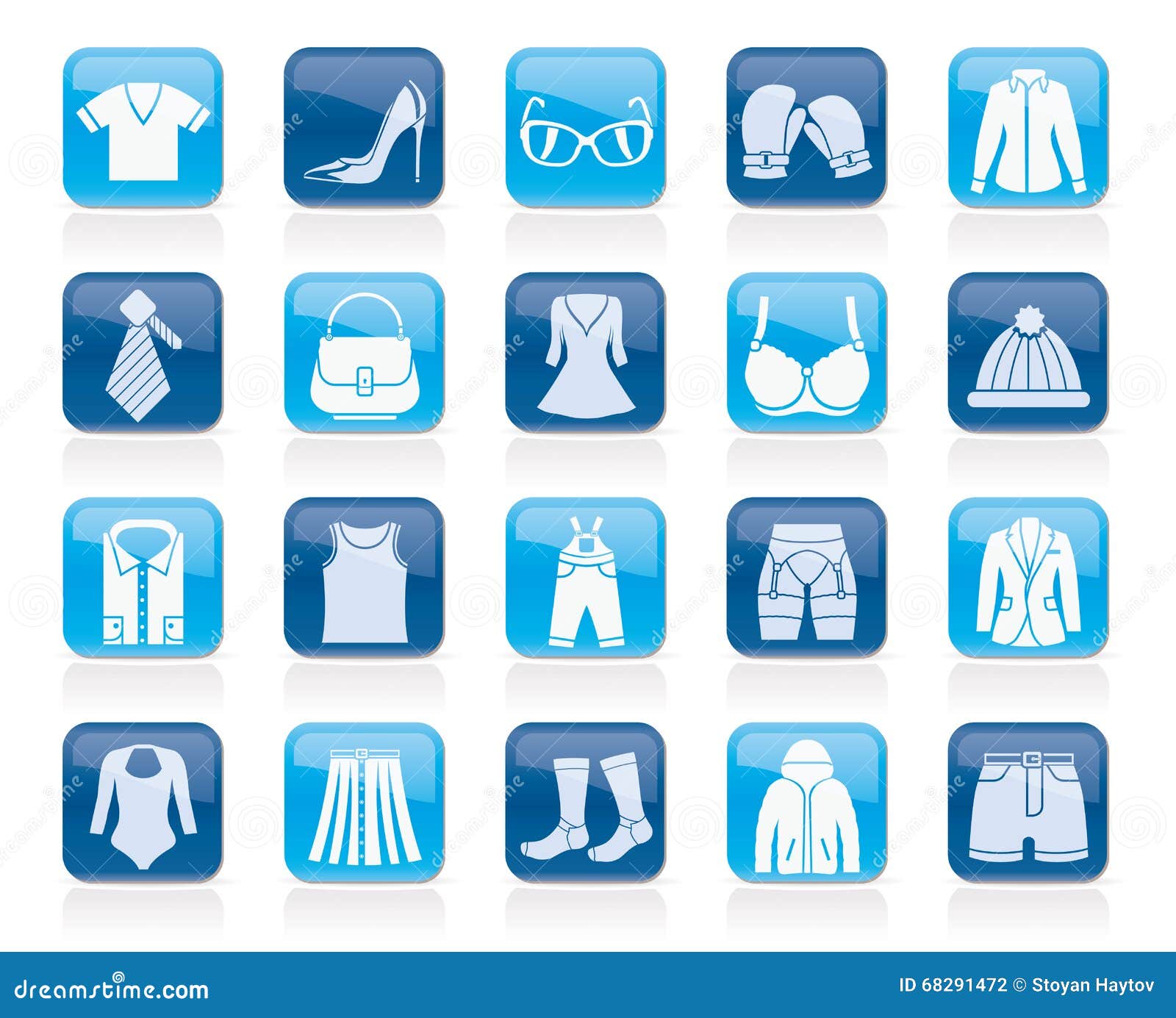 Icônes De Mode Et D'habillement Et D'accessoires Illustration de ...