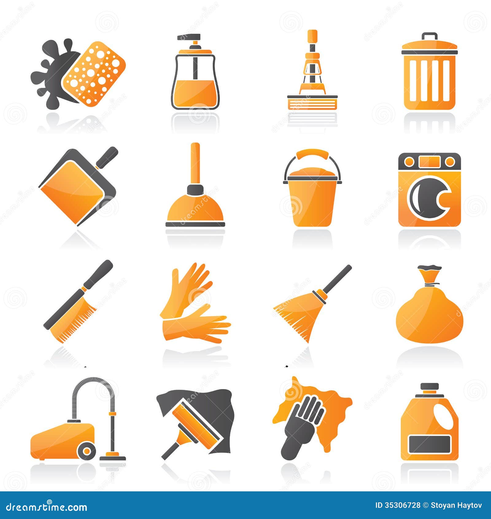 Icônes De Nettoyage Et D'hygiène Photos libres de droits - Image: 35306728