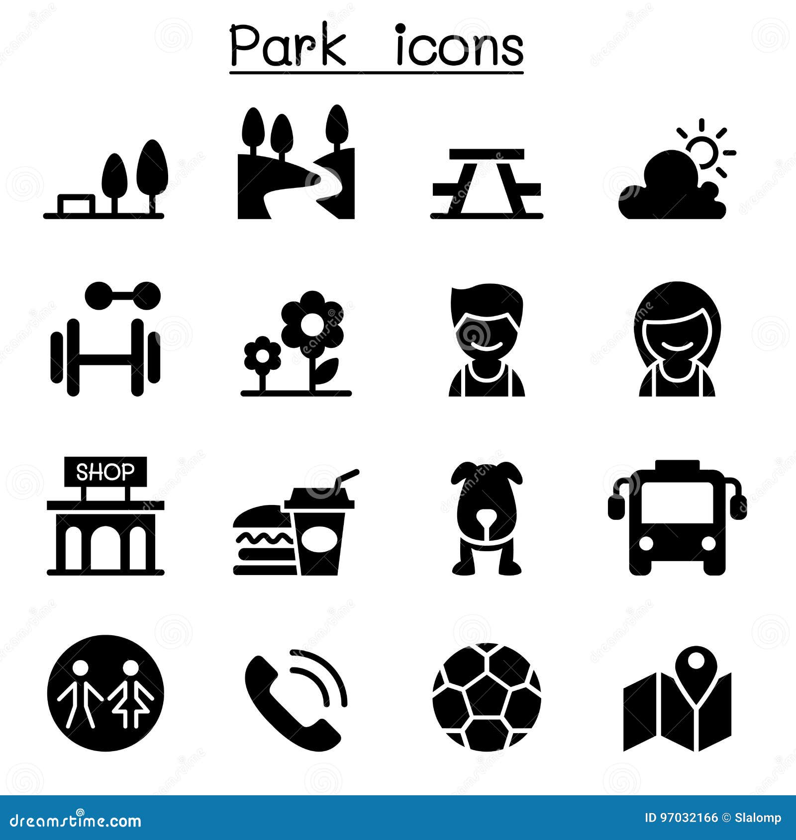 Icônes de parc public illustration stock. Illustration du international ...