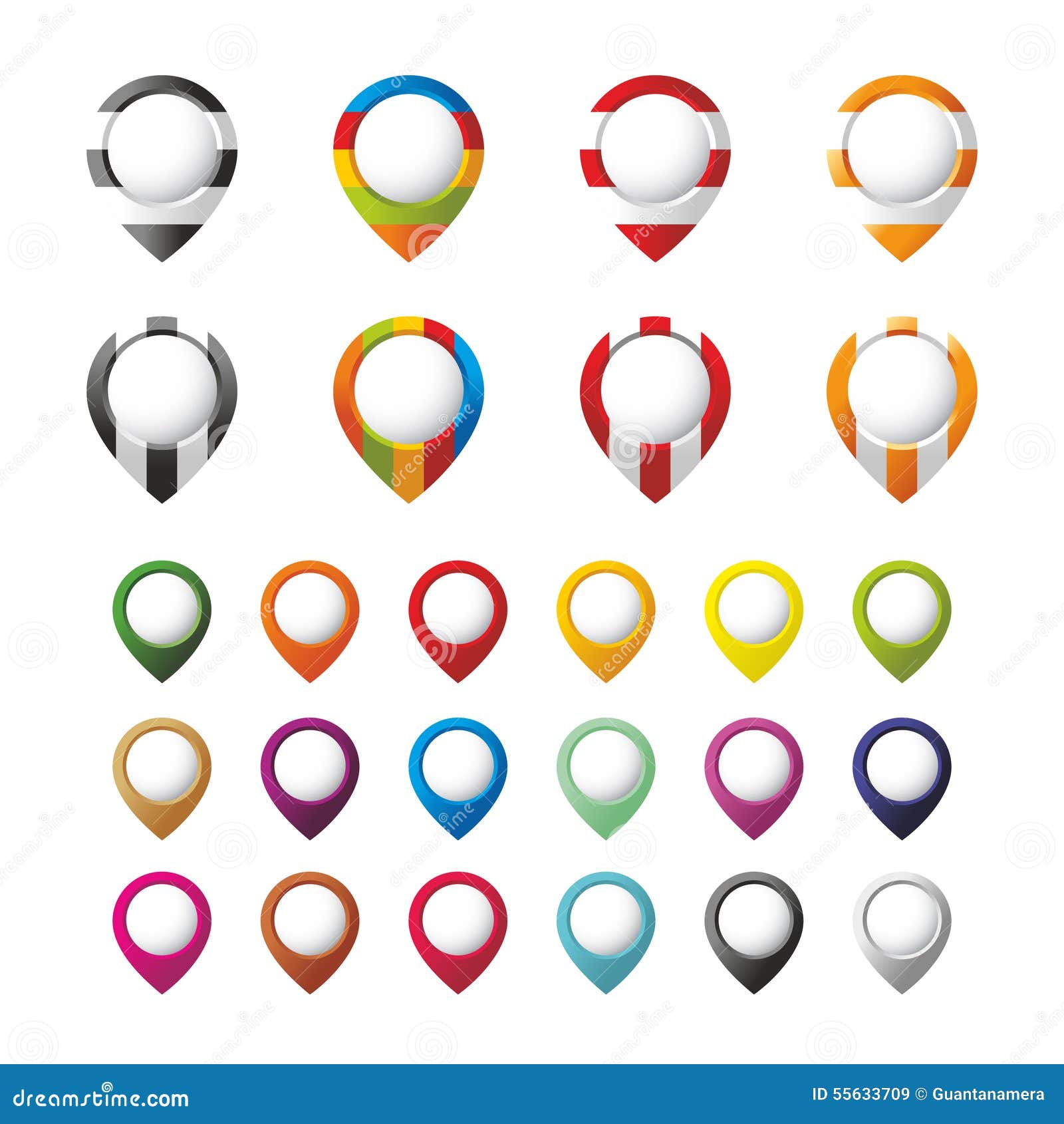 Icônes De Point De Carte De Navigation Illustration de Vecteur ...