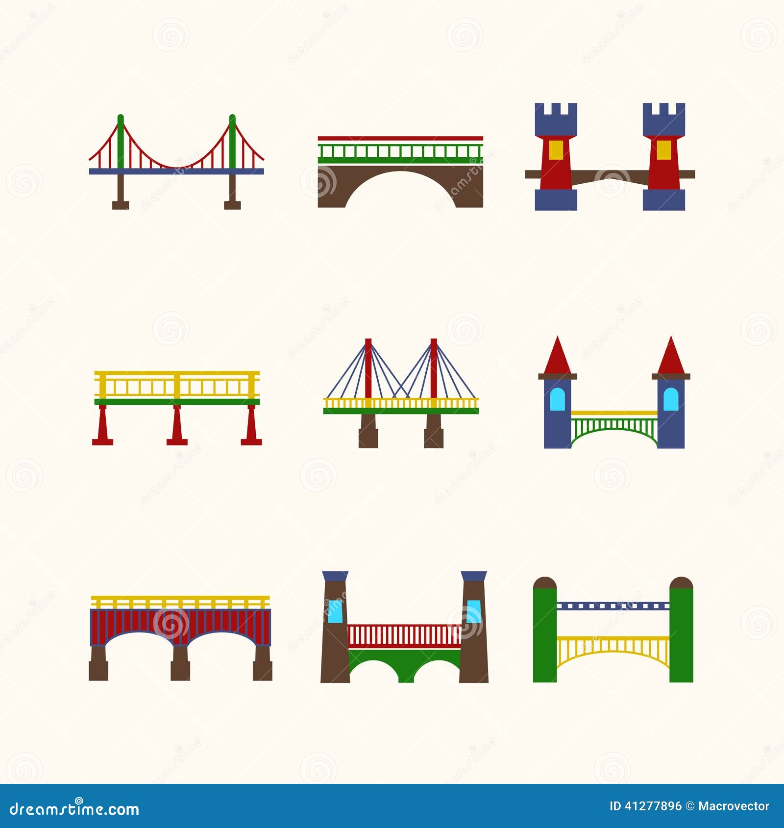 Icônes de pont réglées illustration de vecteur. Illustration du ...