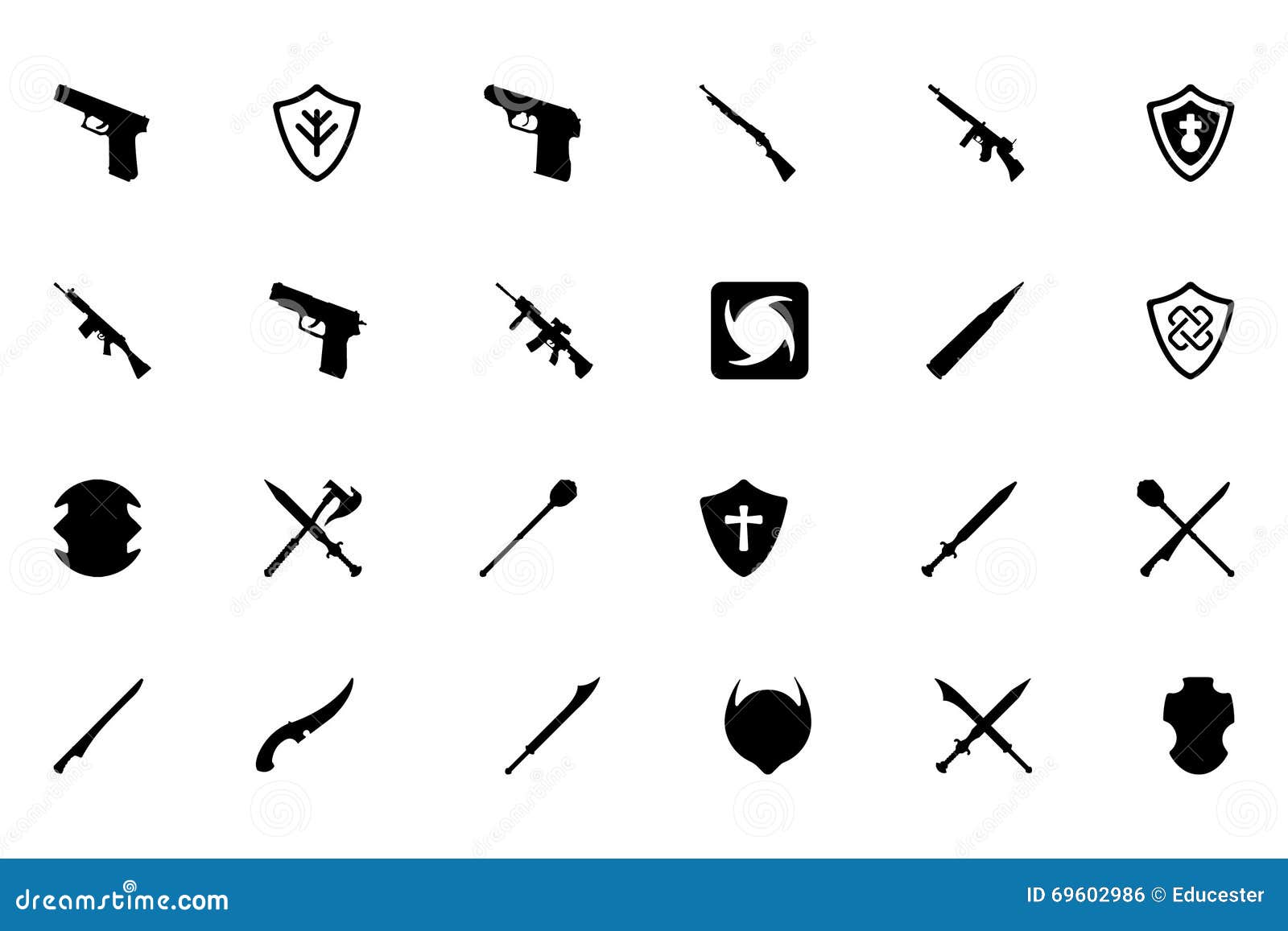 Icônes 4 De Vecteur D'armes Illustration Stock - Illustration du ...