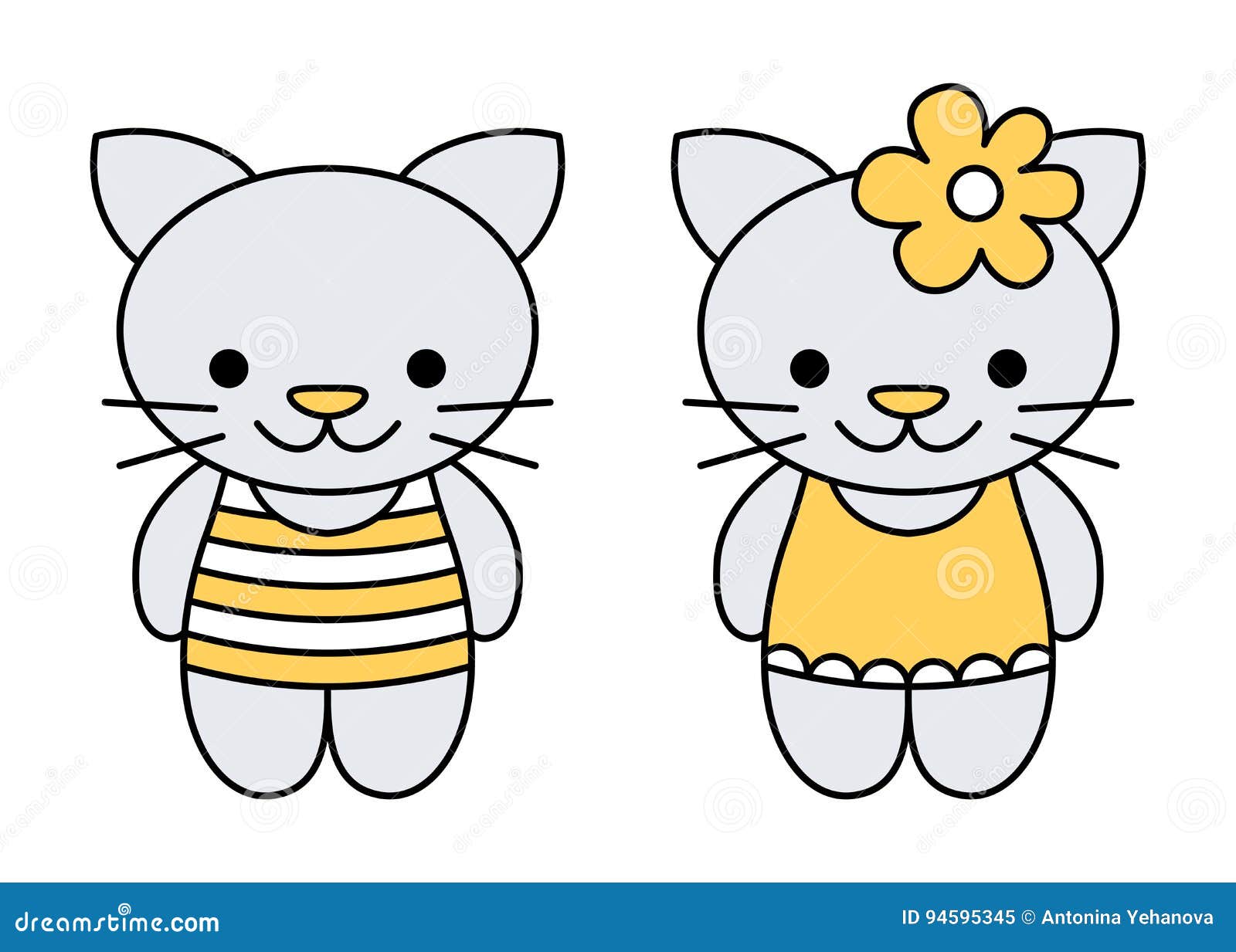 Icônes des chatons illustration de vecteur. Illustration du adorable ...