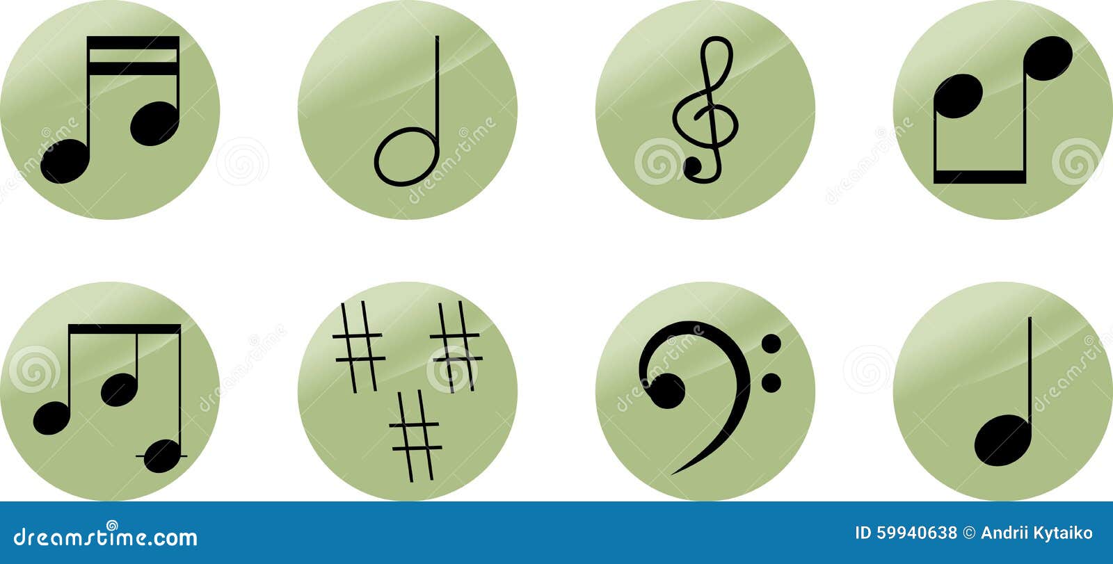 Icônes des signes musicaux illustration de vecteur. Illustration du ...