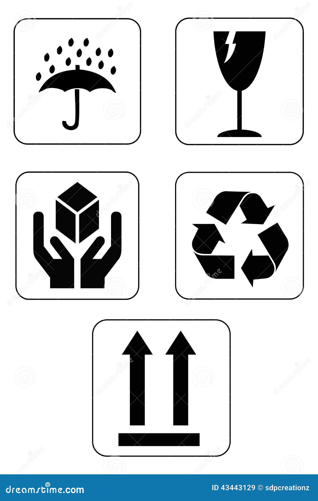 Icônes fragiles de signe illustration de vecteur. Illustration du brun ...