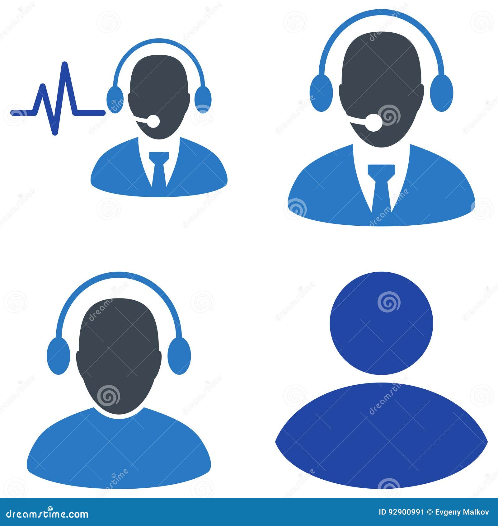 Icônes Plates De Centre D'appels Illustration de Vecteur - Illustration ...