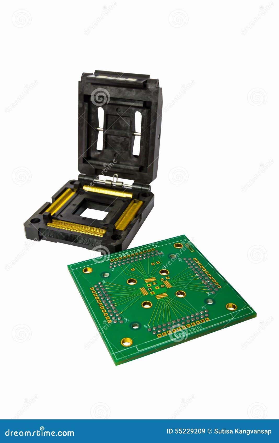 IC Socket and Board Isolated on White Stock Image - Image of tool ...