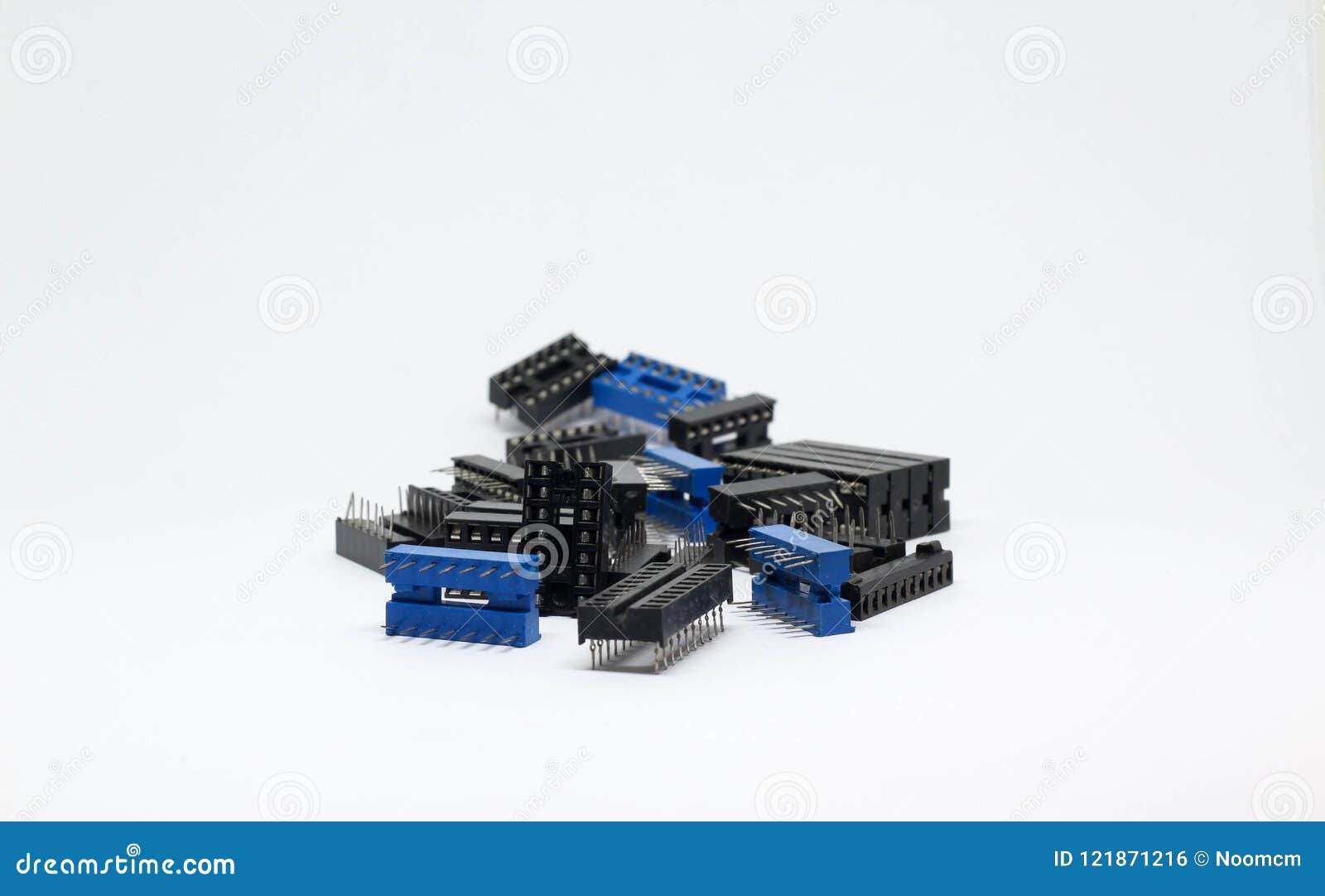 IC Sockets on White Background. Stock Photo - Image of background ...