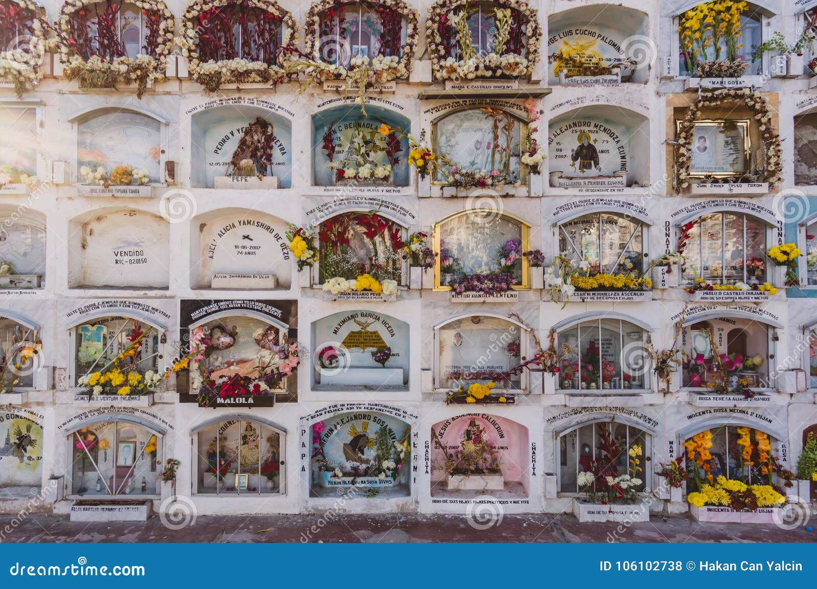 Above the Ground Tombs in the Ica Cemetery in Peru Editorial Stock ...