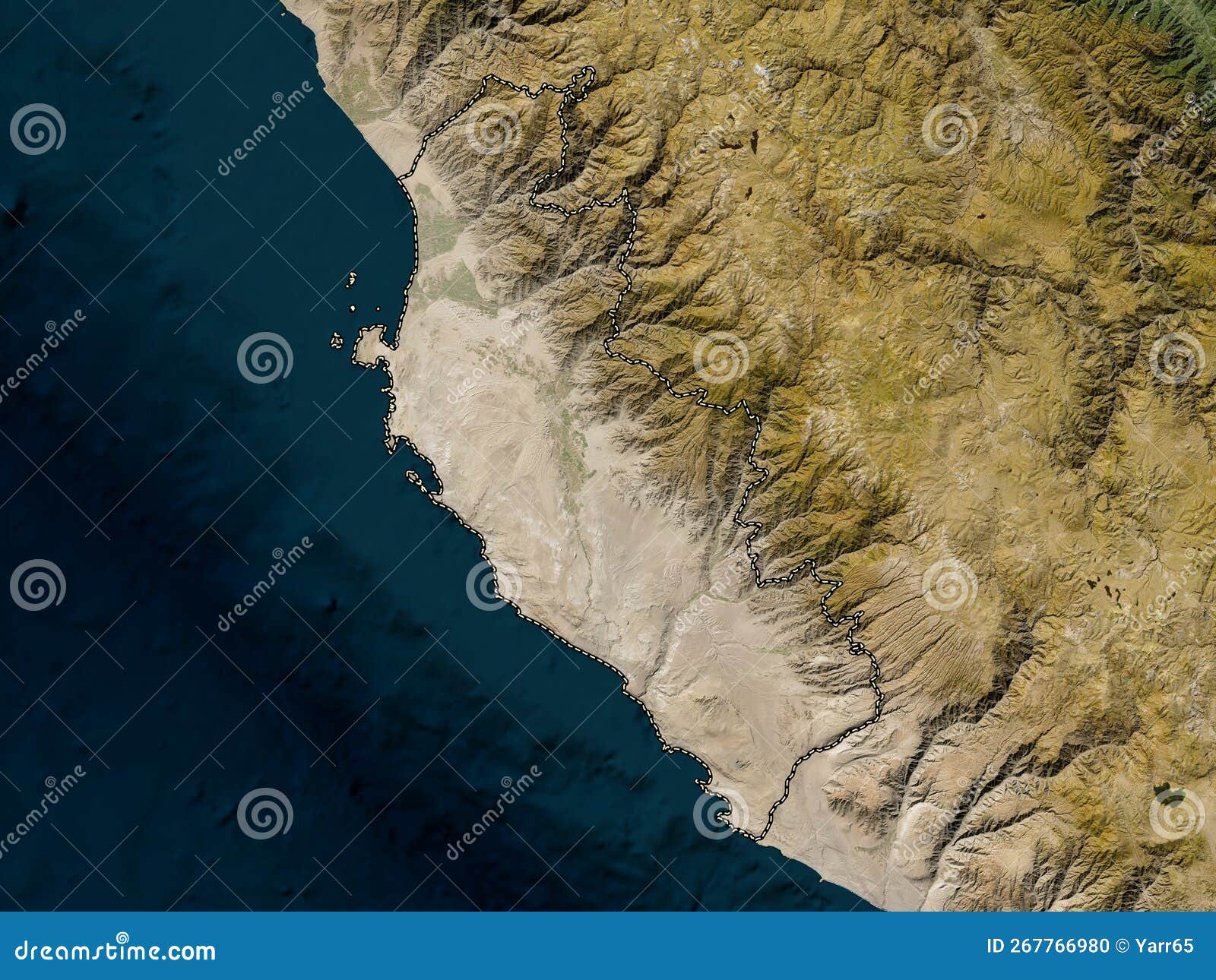 Ica, Peru. Low-res Satellite. No Legend Stock Illustration ...