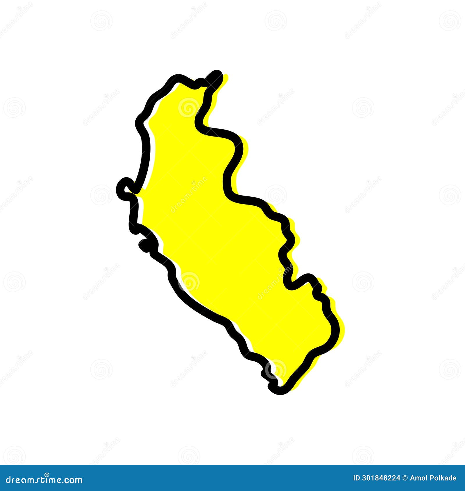 Ica Region of Peru Vector Map Illustration Stock Vector - Illustration ...