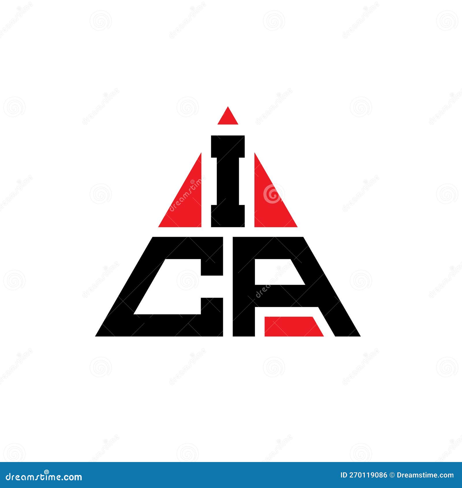 ICA Triangle Letter Logo Design With Triangle Shape. ICA Triangle Logo ...