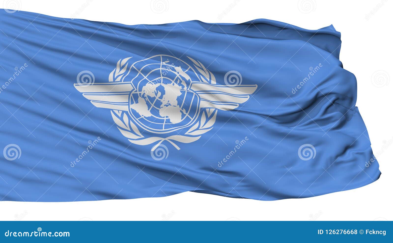 Icao International Civil Aviation Organization Flag, Isolated on White ... Icao International Civil Aviation Organization Flag, Isolated on White ...