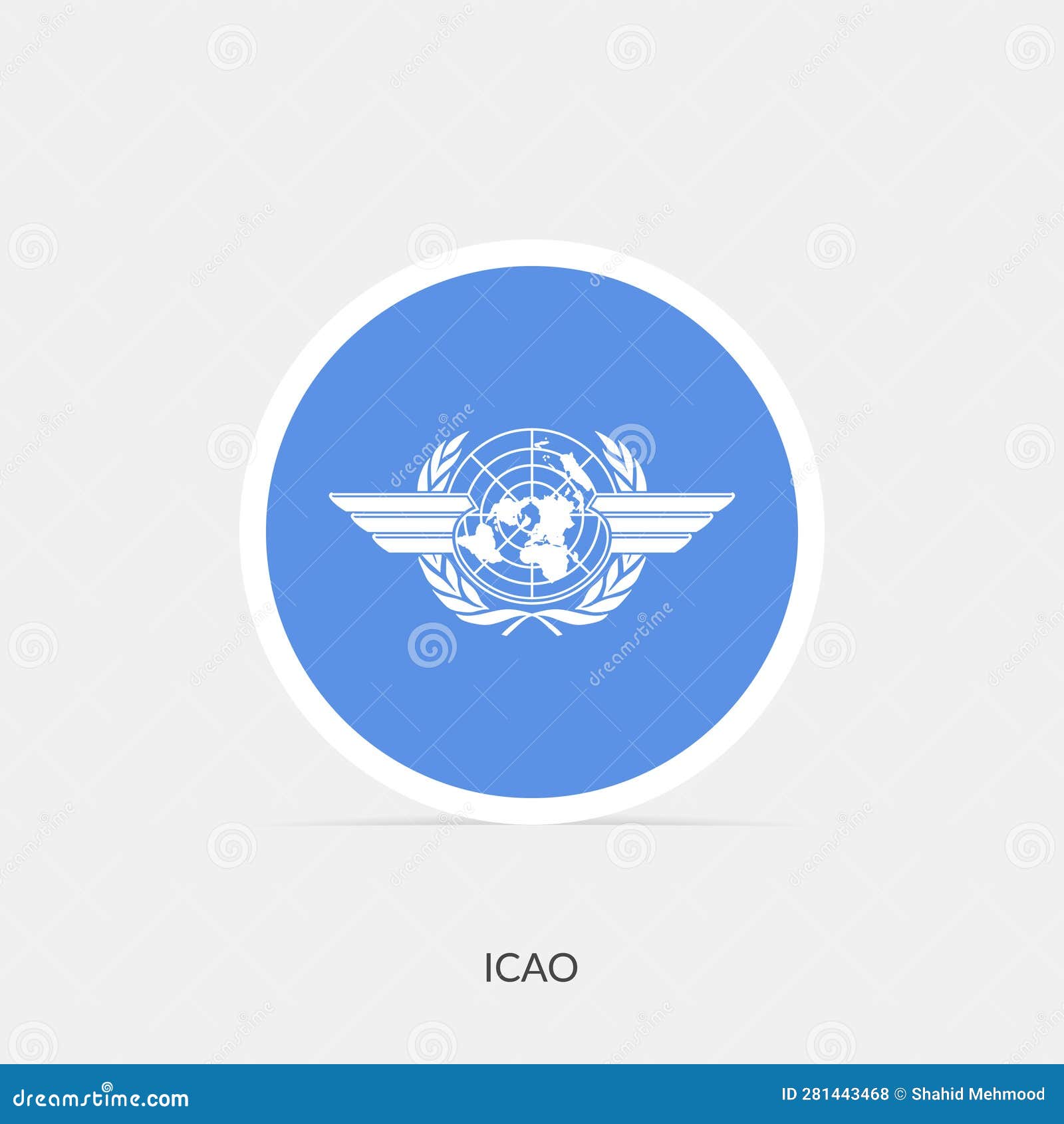 ICAO Round Flag Icon with Shadow Stock Vector - Illustration of nations ...