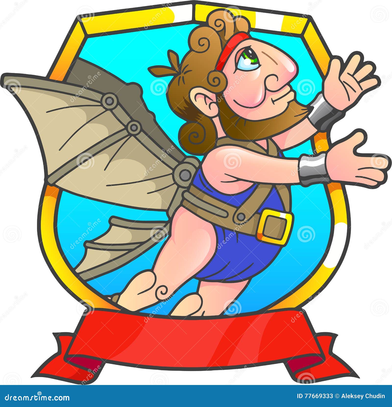 Flying Man Icarus Silhouette Mythology Symbol Fantasy Tale Cartoon ...