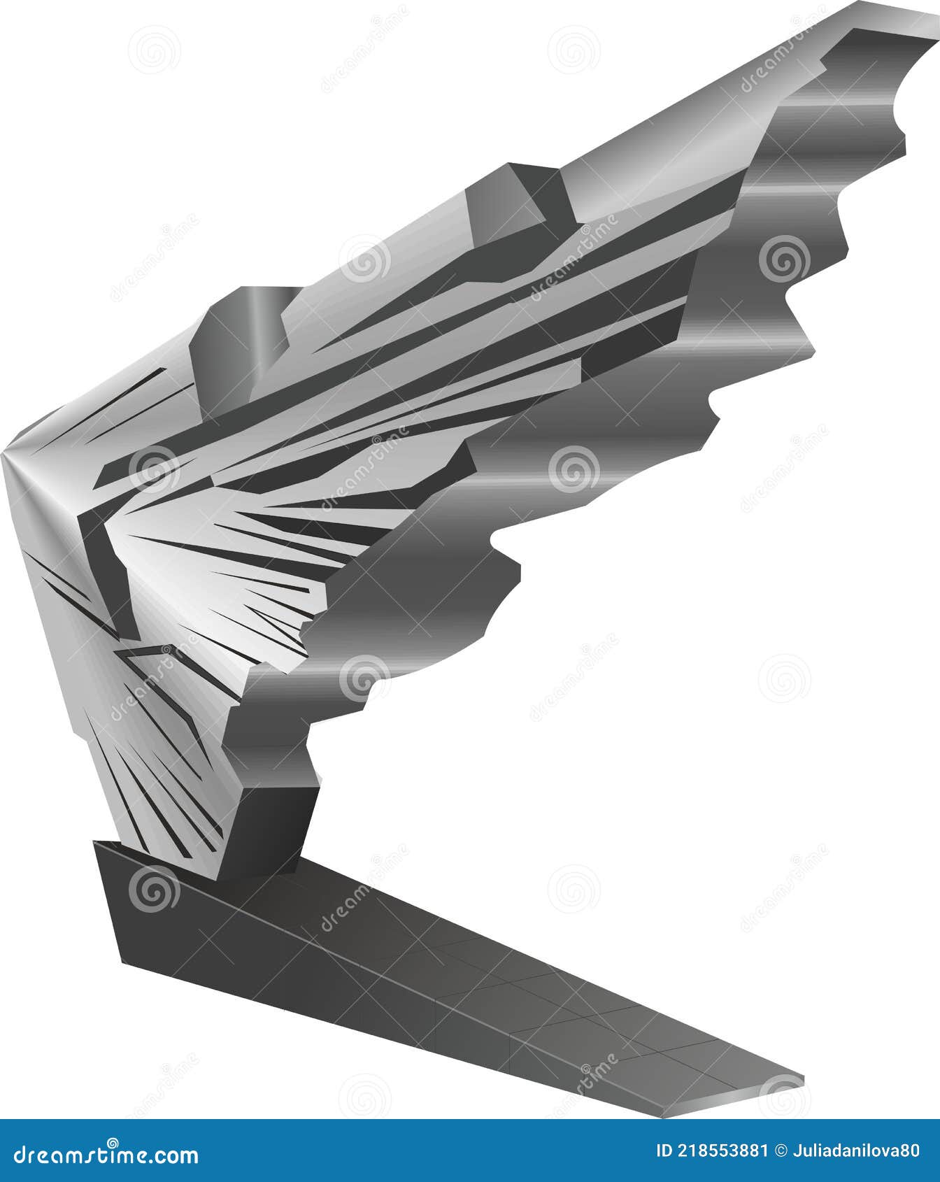 Icarus Wing Monument on a White Background Stock Illustration ...