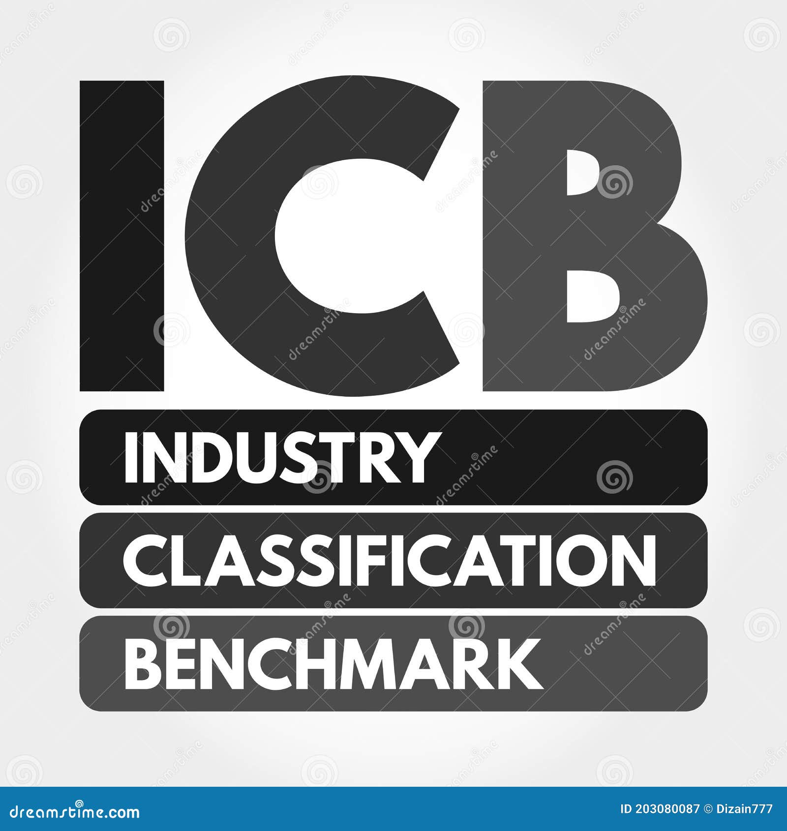 ICB, Industry Classification Benchmark. Concept With Keywords, Letters ...