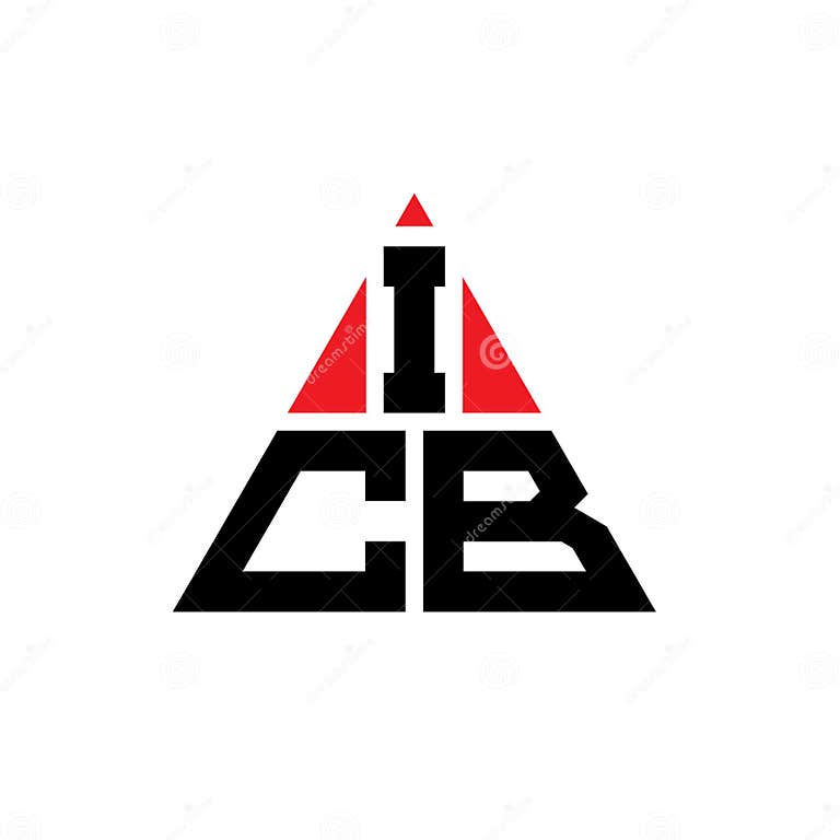 ICB Triangle Letter Logo Design with Triangle Shape. ICB Triangle Logo ...