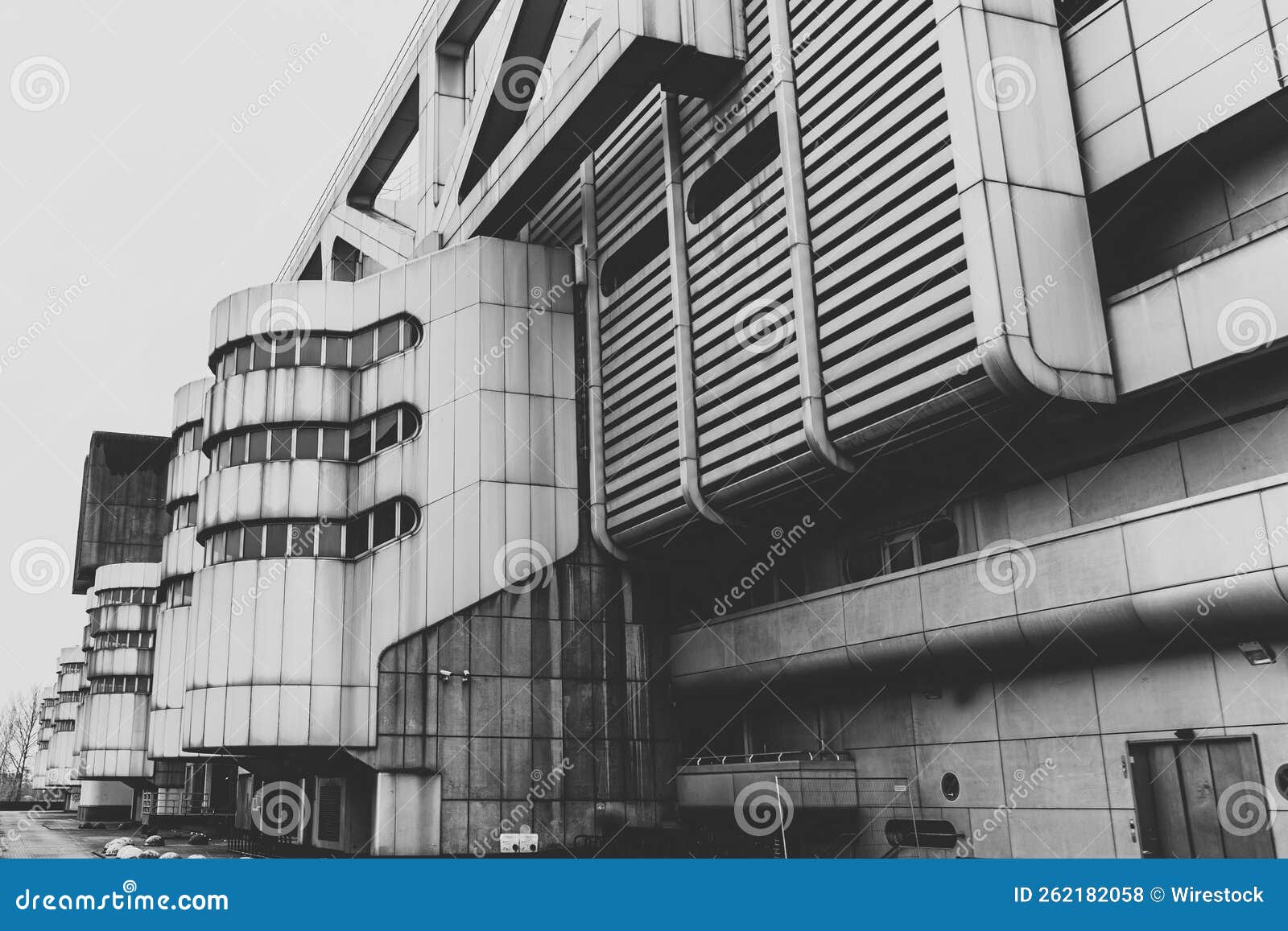 Berlin ICC (Messe Berlin) And Funkturm With Traffic And Lights Royalty ...