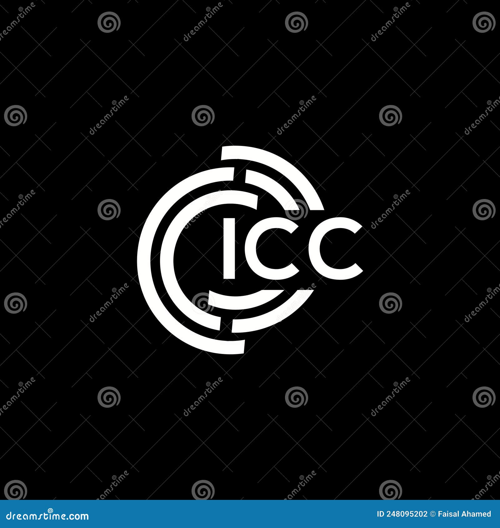 ICC Letter Logo Design on Black Background. ICC Creative Initials ...