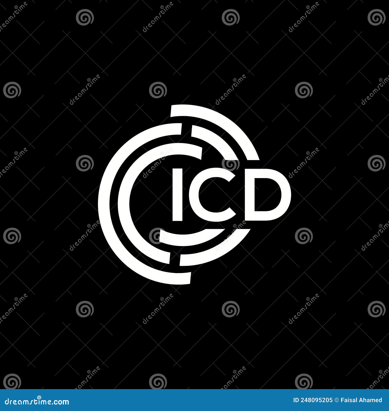 ICD Letter Logo Design on Black Background. ICD Creative Initials ...