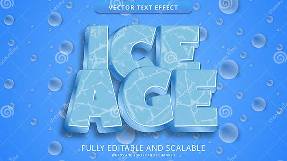 Ice Age Text Effect Editable Eps File Stock Vector - Illustration of ...