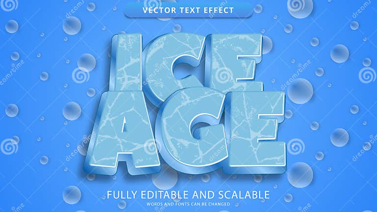 Ice Age Text Effect Editable Eps File Stock Vector - Illustration of ...