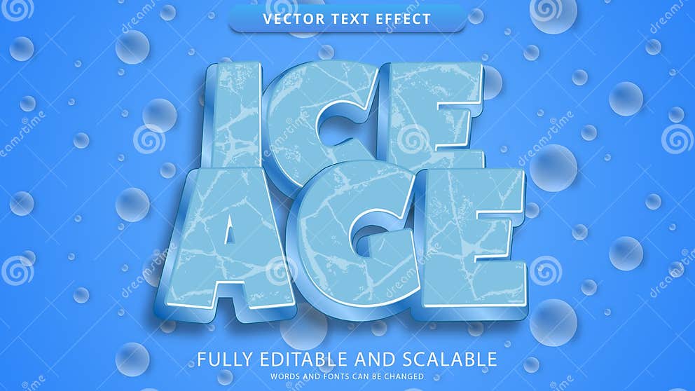 Ice Age Text Effect Editable Eps File Stock Vector - Illustration of ...